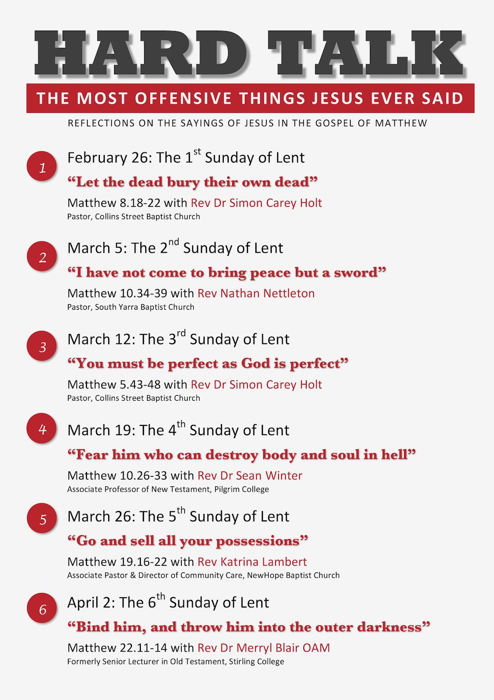 Collins Street Baptist Church – Hospitality • Justice • Growth